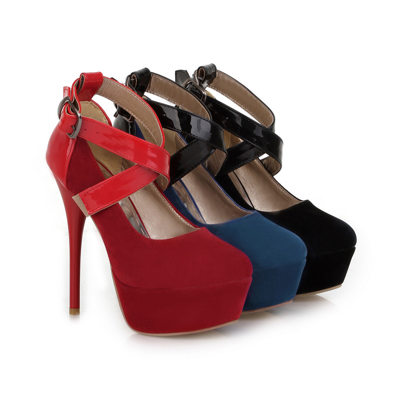 Stiletto High Heels Platform Ankle Strap Women Pumps on Luulla