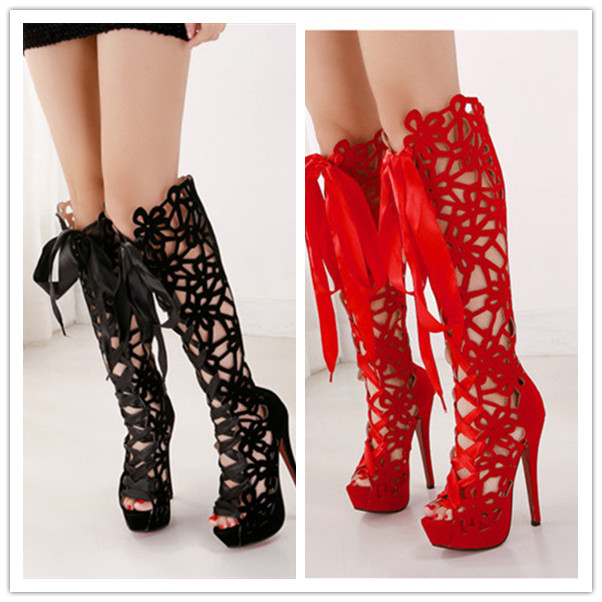 Knee High Gladiator High Heel Sandals on Luulla